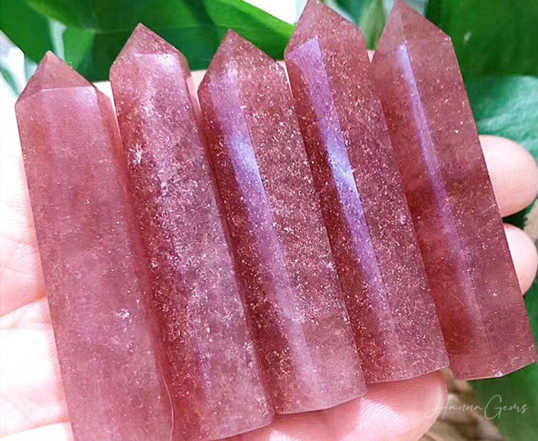 Natural Strawberry Tower, Quartz Crystal Towers, Strawberry Quartz ...