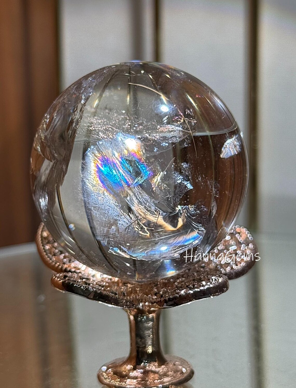High Quality Clear Crystal Quartz Sphere With Rainbow, Natural Rainbow ...