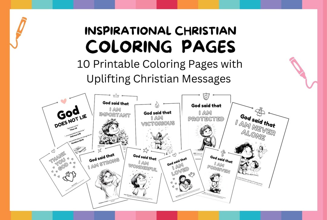 A4 PDF - Inspirational Christian Coloring Pages – 10 Printable A4 Pages ...