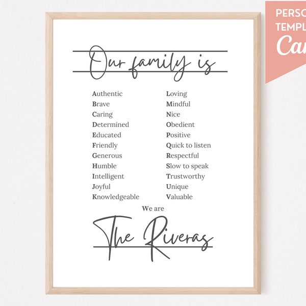 Family Values Sign - Etsy