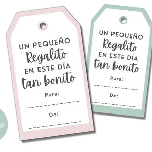 Spanish Printable Gift Tag Instant Download Gift Tags Spanish Valentine ...