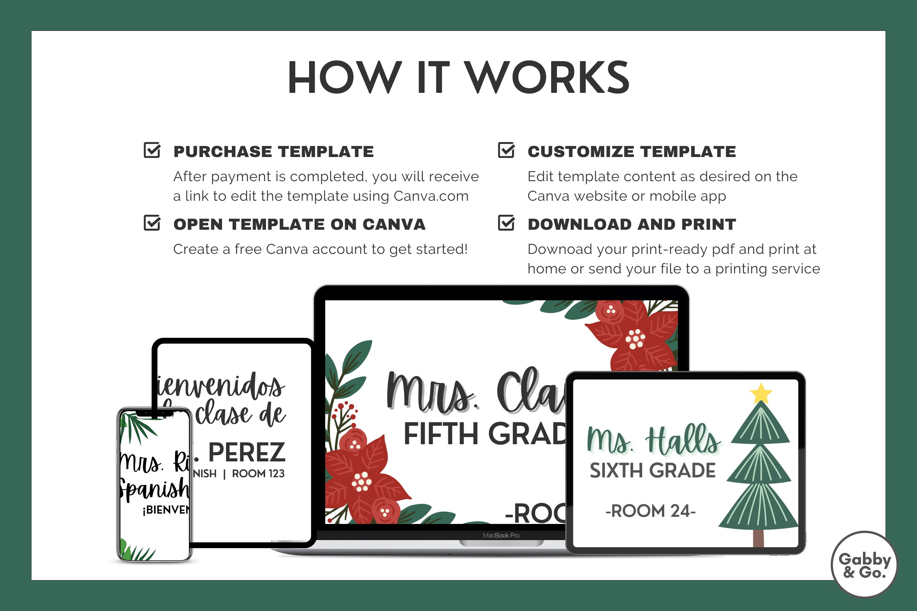 Christmas Classroom Door Sign Printable Teacher Door Sign - Etsy