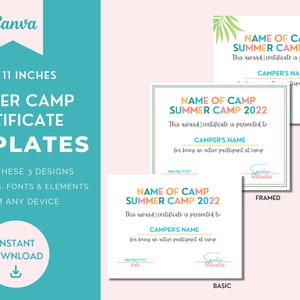 Summer Camp Certificate Printable | Summer Printable Template ...