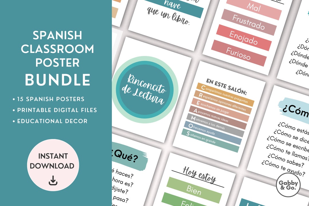 Spanish Posters Bundle Spanish Classroom Decor Spanish - Etsy