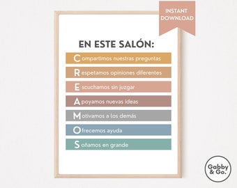 Spanish Classroom Phrases Printable Poster Set Cursive AND Print ...