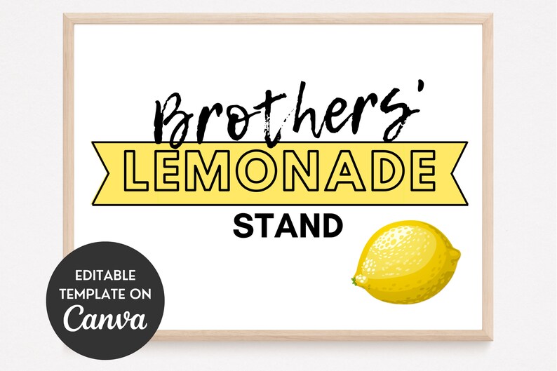 Lemonade Stand Sign Lemonade Stand Printable Editable Etsy