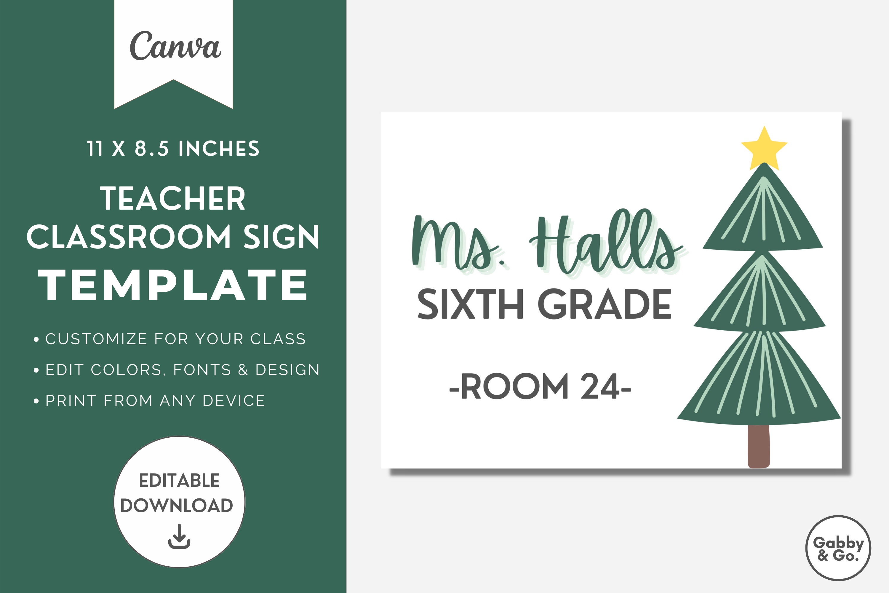 Christmas Classroom Door Sign Printable Teacher Door Sign - Etsy