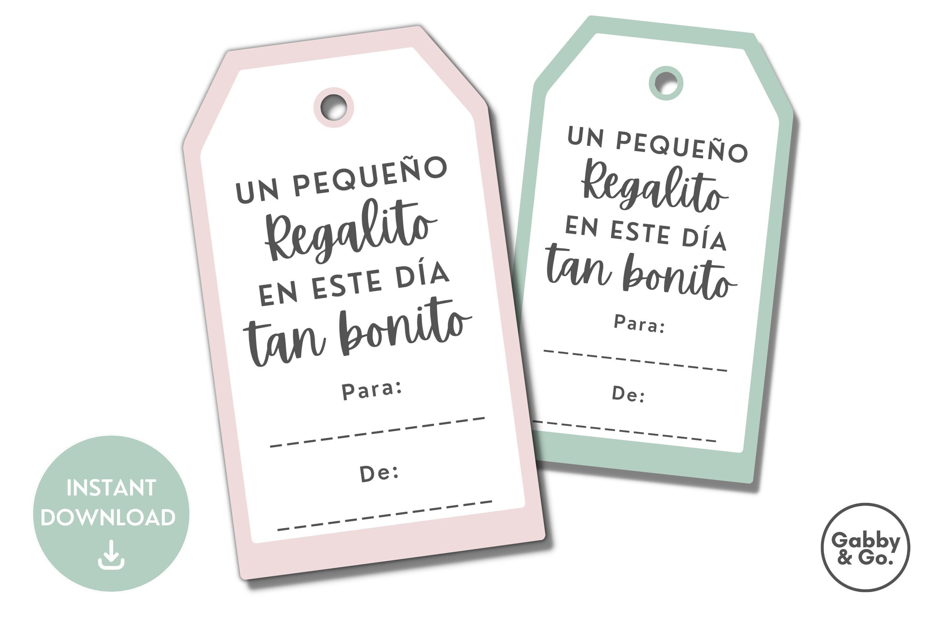 Spanish Printable Gift Tag Instant Download Gift Tags Spanish Valentine ...