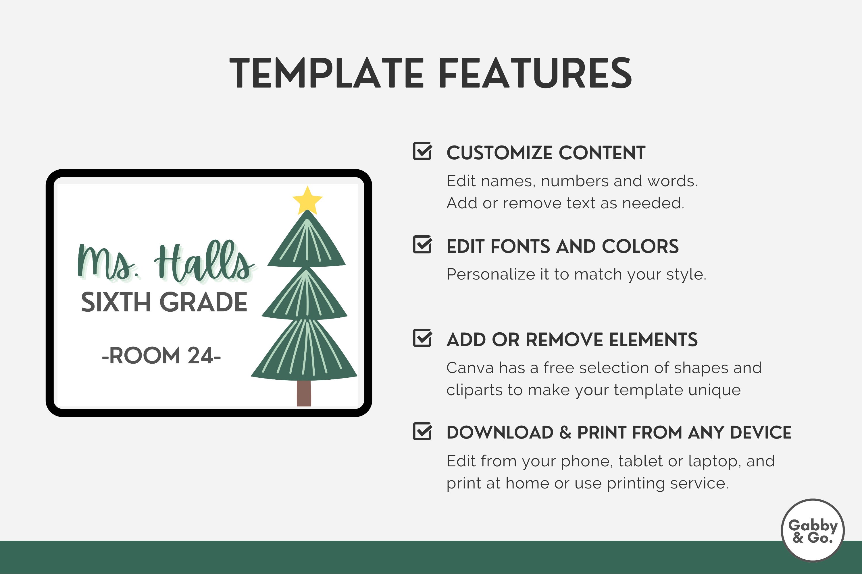 Christmas Classroom Door Sign Printable Teacher Door Sign - Etsy