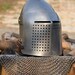 Medieval Barbuta Chainmail Helmet Steel Barbute Helmet LARP Costume ...