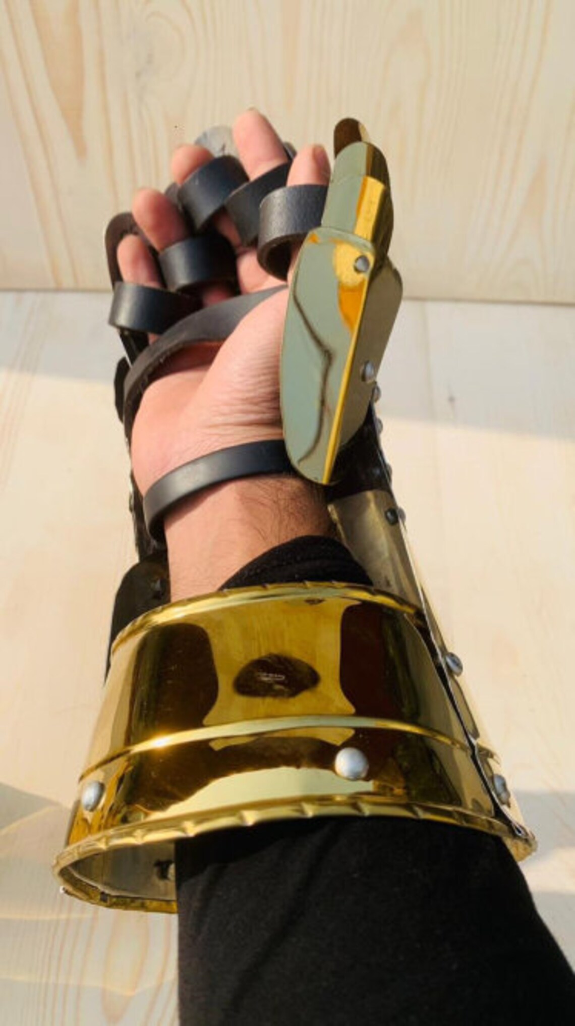 Medieval Steel Gothic Knight Golden Gloves Battle Warrior - Etsy