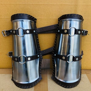 Steel Leather Medieval Bracers Fully Functional Forearm Guard Armour ...