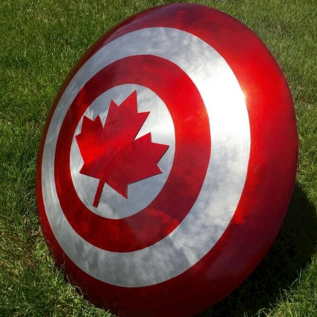 Captain Canada Shield, Metal Prop Replica, Captain America Inspired ...