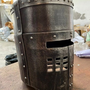 Black Knight Monty Steel Iron Helmet Steel Knight Helmet Battle Ready ...