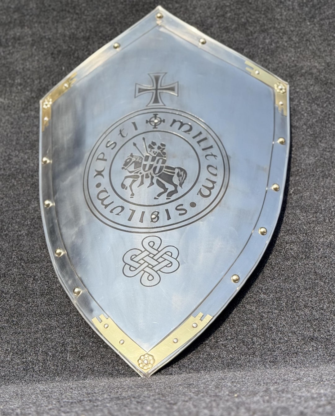 Handcrafted Steel Templar Knight Shield: Engraved Crusader Design - Etsy
