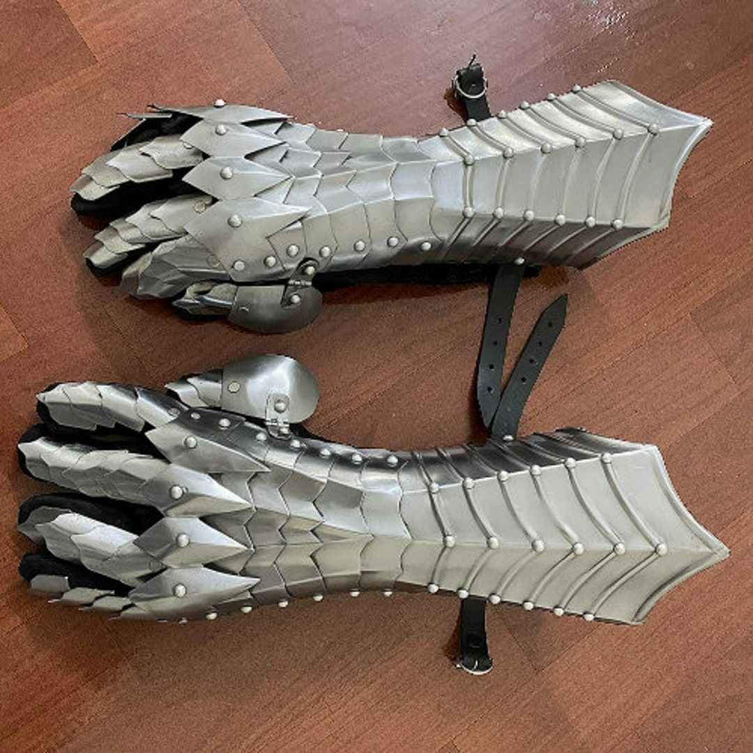 Medieval Nazgul Steel Gauntlet Armour Gloves Battle Warrior Knight ...