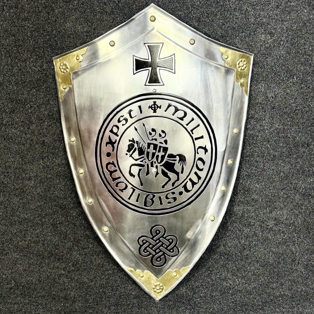 Medieval Templar Shield Replica - Sigillum Militum Xpisti Emblem ...