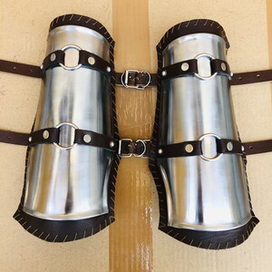 Steel Leather Medieval Bracers Fully Functional Forearm Guard Armour ...