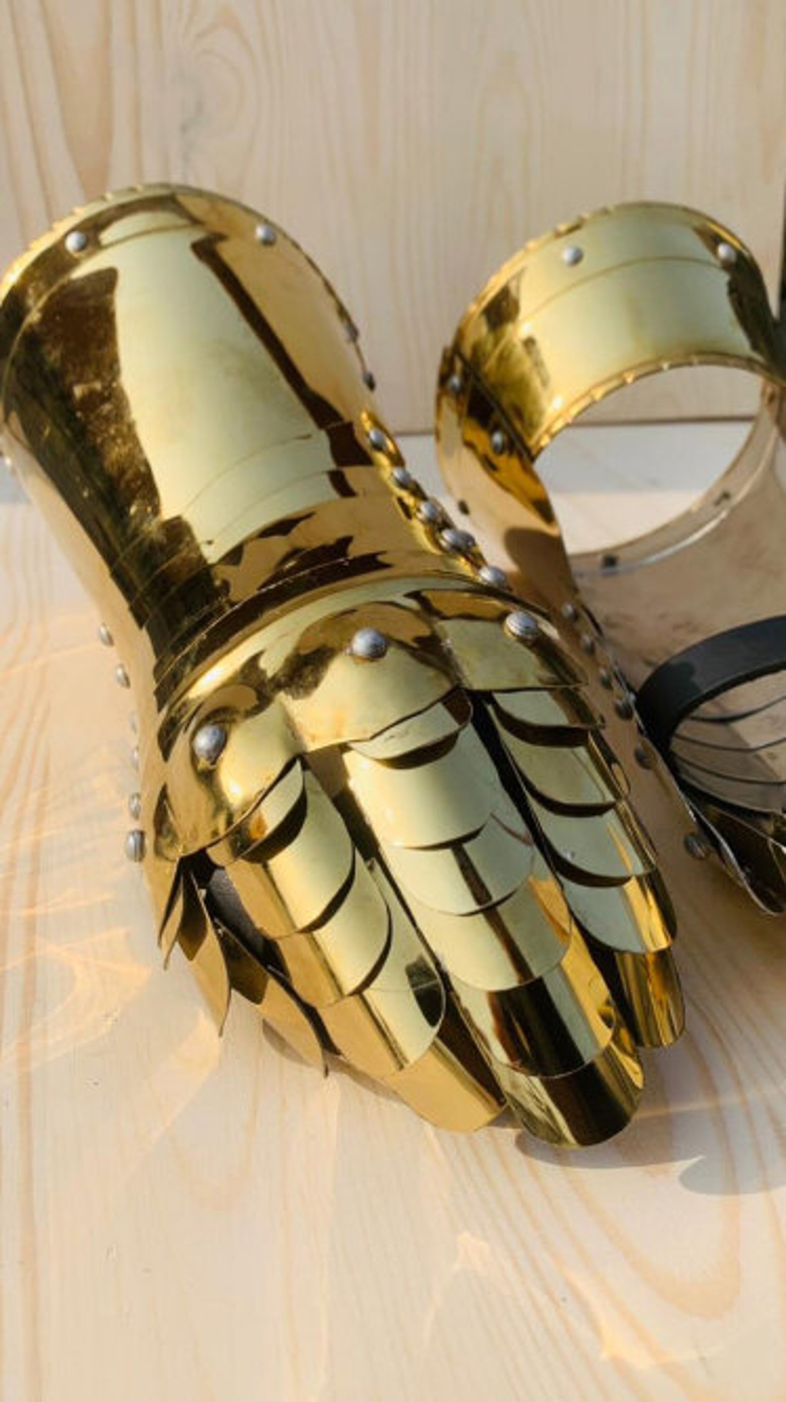 Medieval Steel Gothic Knight Golden Gloves Battle Warrior - Etsy