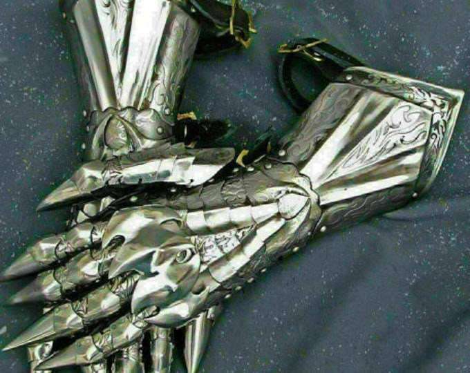 Medieval Nazgul Gloves Set, Costume Gloves Gauntlets, Steel Armor ...