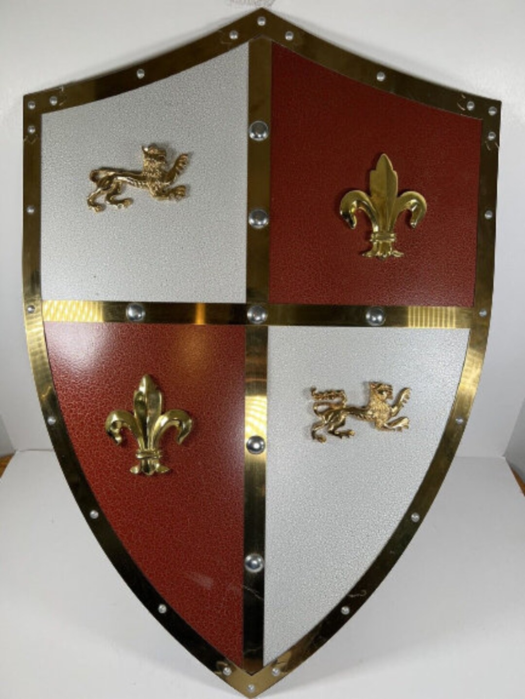 24 Medieval Royal Crusader Lion Shield Battle Ready Steel Knight Armor ...