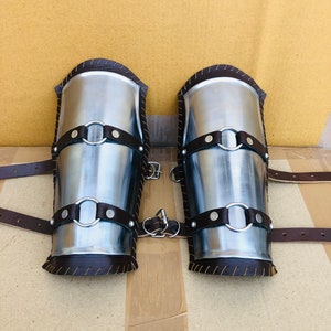 Steel & Leather Medieval Bracers: Functional Forearm Armor, Cosplay - Etsy