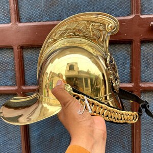 British Fire Cheif Victoria Era Authentic Brass Fireman Helmet ...