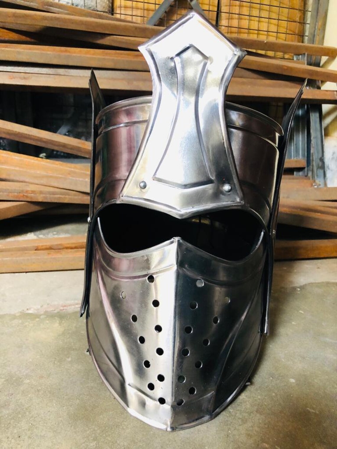 Handmade Medieval Crusader Helmet: 18 Gauge Steel Knight Armour - Etsy