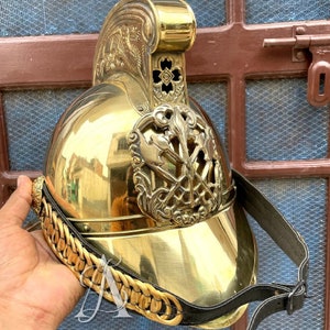British Fire Cheif Victoria Era Authentic Brass Fireman Helmet ...