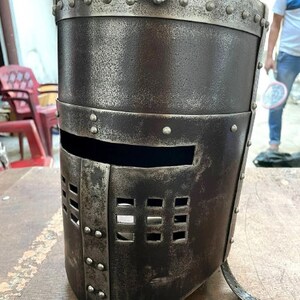 Black Knight Monty Steel Iron Helmet Steel Knight Helmet Battle Ready ...