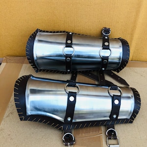 Steel & Leather Medieval Bracers: Functional Forearm Armor, Cosplay - Etsy