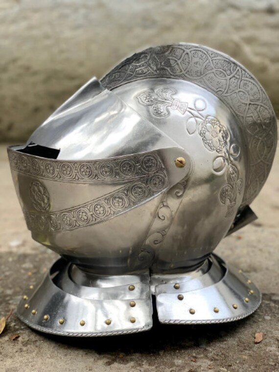 English Type Steel Armet Helmet