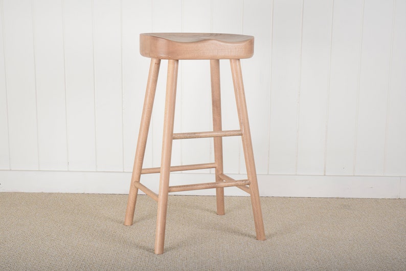 Shaker Style Quality Solid Wood Bum Bar Stool With Saddle - Etsy