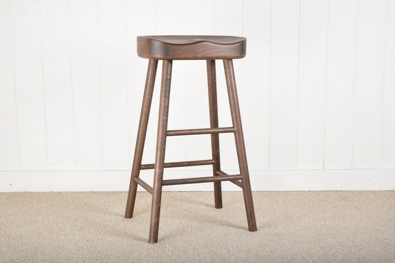 Shaker Style Quality Solid Wood Bum Bar Stool With Saddle - Etsy