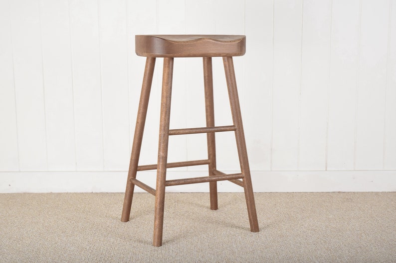 Shaker Style Quality Solid Wood Bum Bar Stool With Saddle - Etsy