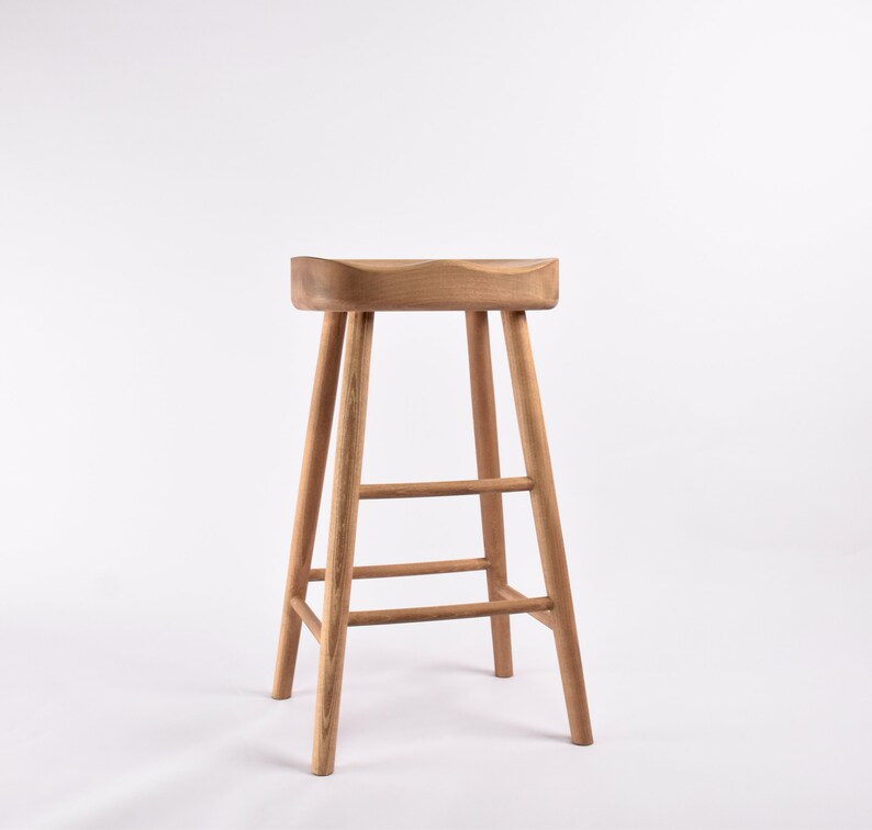 Shaker Style Quality Solid Wood Bum Bar Stool With Saddle - Etsy