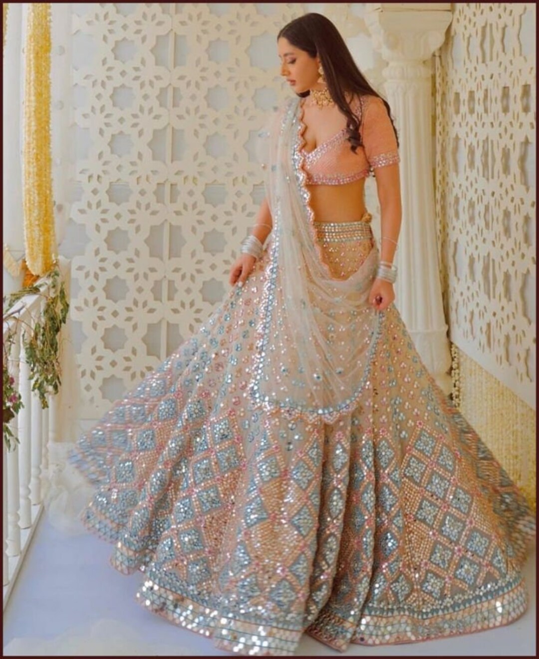 Heavy Wedding Lehenga With Mirror Work by Aarshi Fashions - Etsy