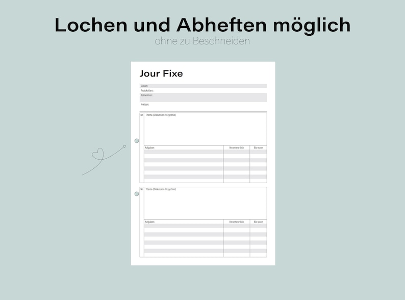 Jour Fixe Templates | Instant Download | Print Out or Fill Out ...