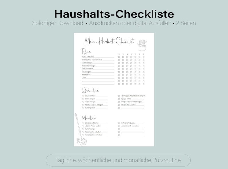 Elegantes Checkliste Haushalt Pdf Fotos