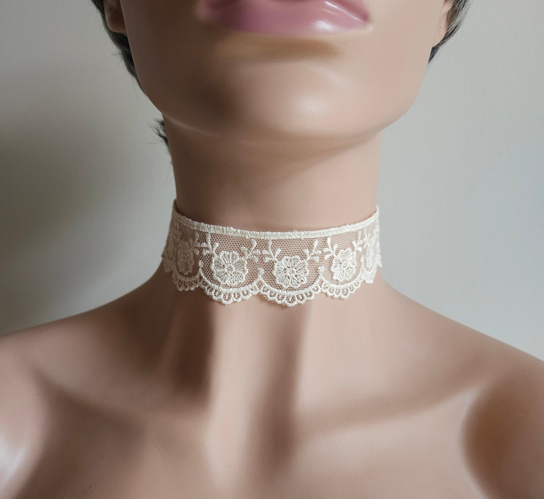 Beautiful Ivory Lace Choker Bride Necklace for Wedding Day - Etsy