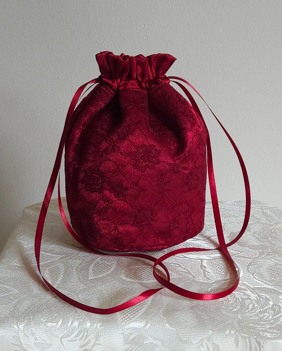 Wine Red Lacy Dolly Bag Wedding Bag Prom Purse Bridesmaids Bags ...