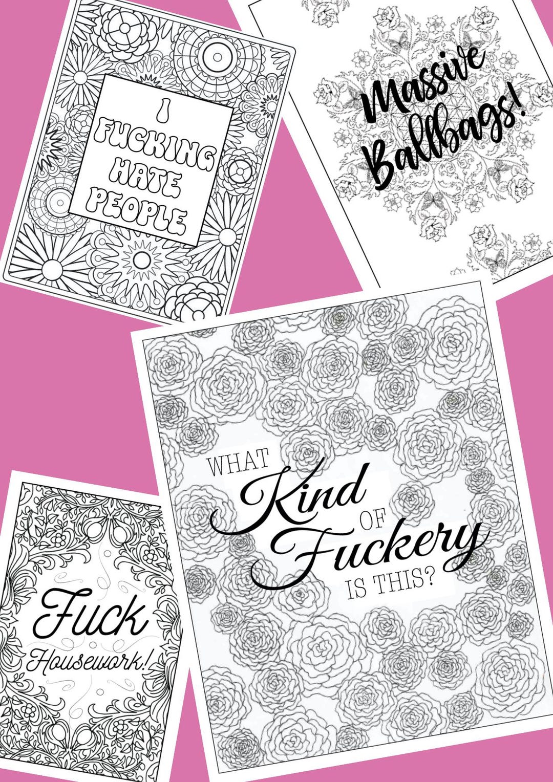 Sweary Colouring Pages, Adult Colouring Pages Printable, Swear Word ...