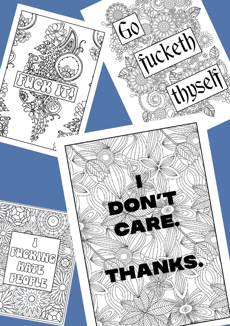 Sweary Colouring Pages, Adult Colouring Pages Printable, Swear Word ...