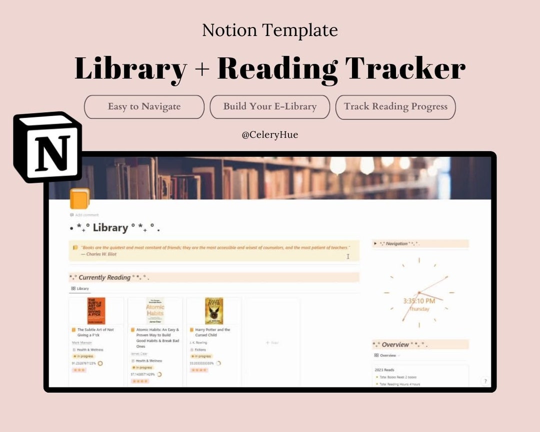 Notion Book Tracker Template Notion Reading Journal Notion Reading Tracker Notion Template ...