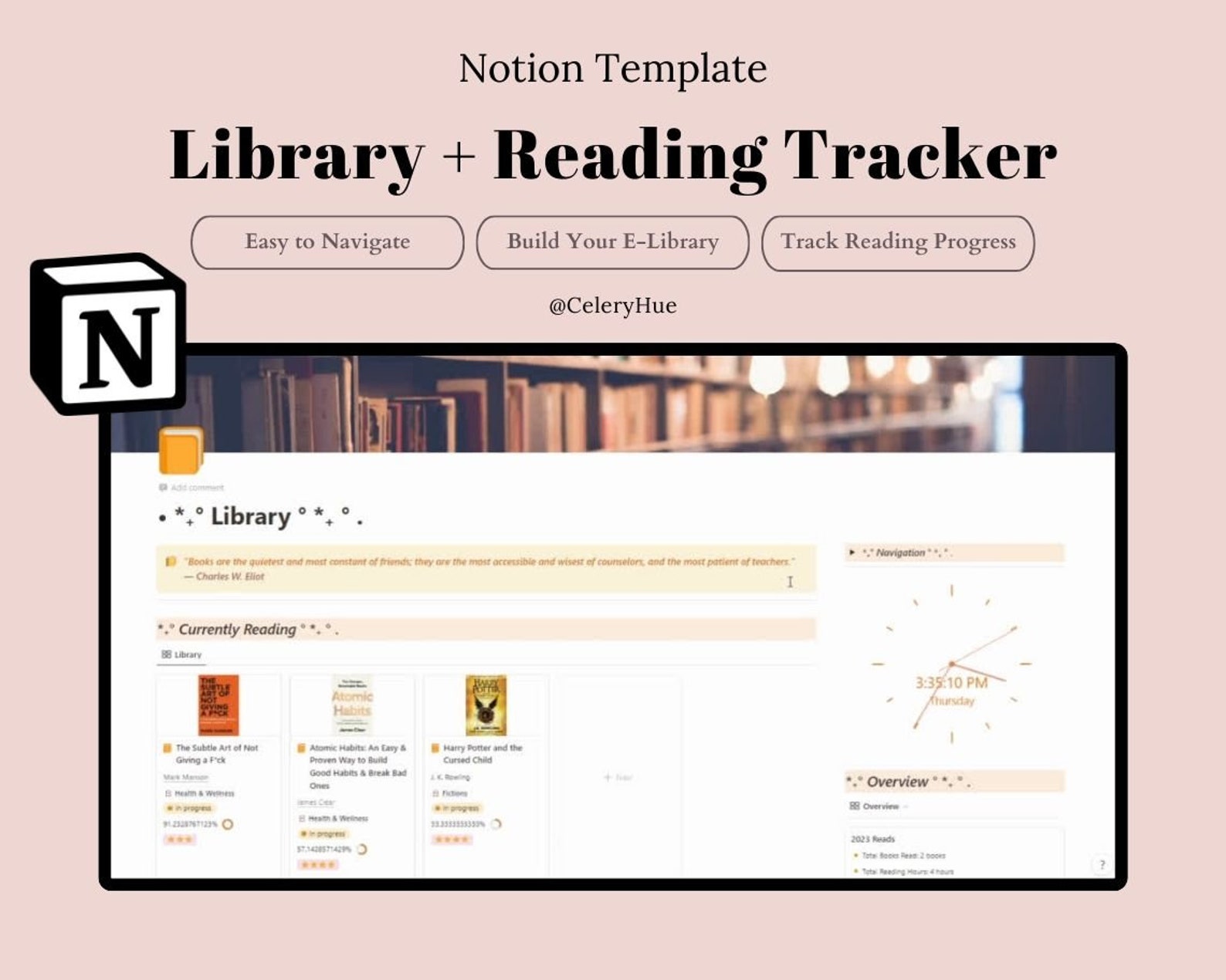 Notion Book Tracker Template Notion Reading Journal Notion Reading Tracker Notion Template ...