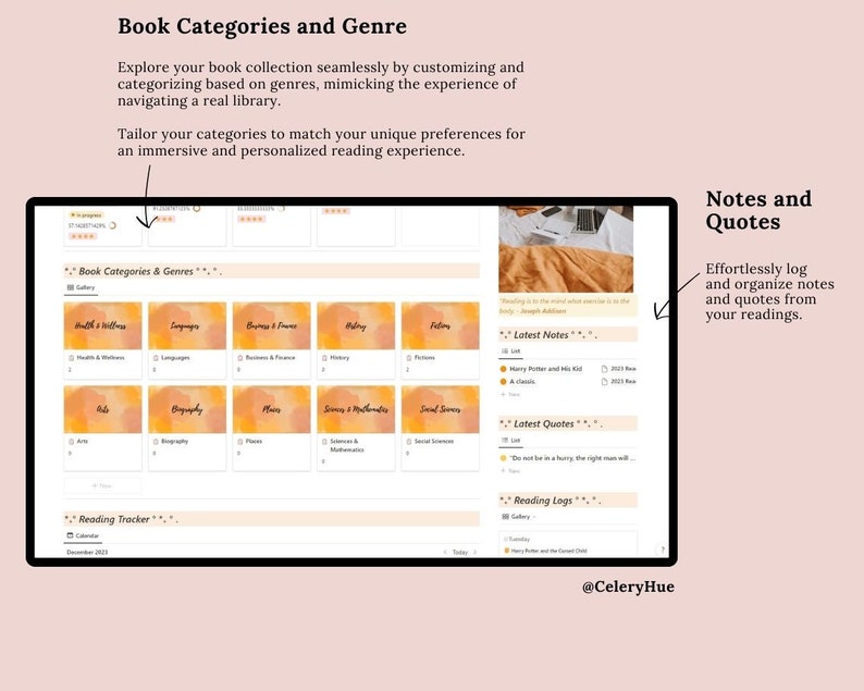 Notion Book Tracker Template | Notion Reading Journal | Notion Reading ...