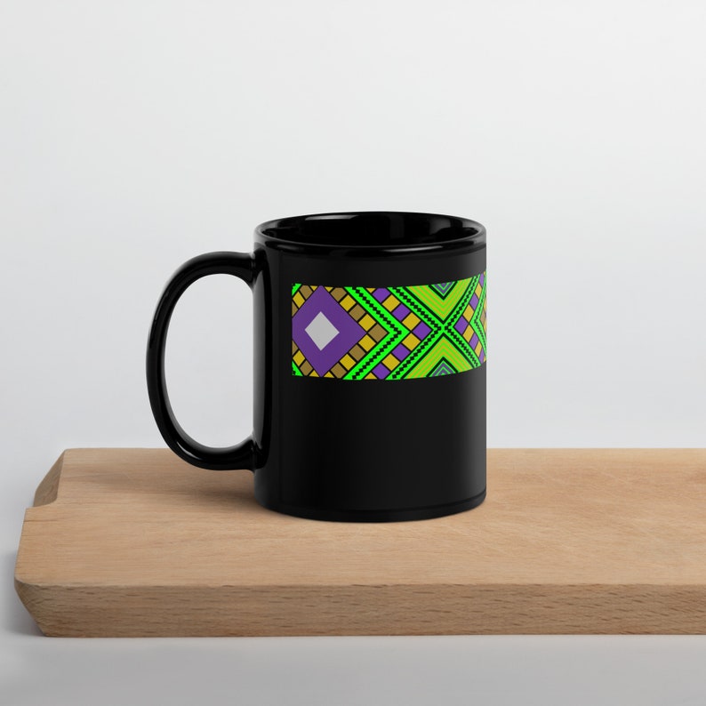 Ethiopian, Eritrean Tilet, African Design Black Glossy Mug - Etsy