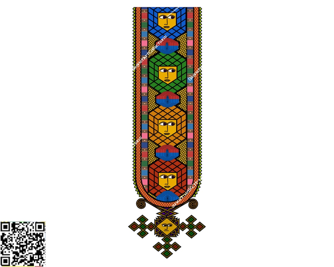 Saba Design With Cross | Digital Download | Ethiopian Traditional Cloth ...
