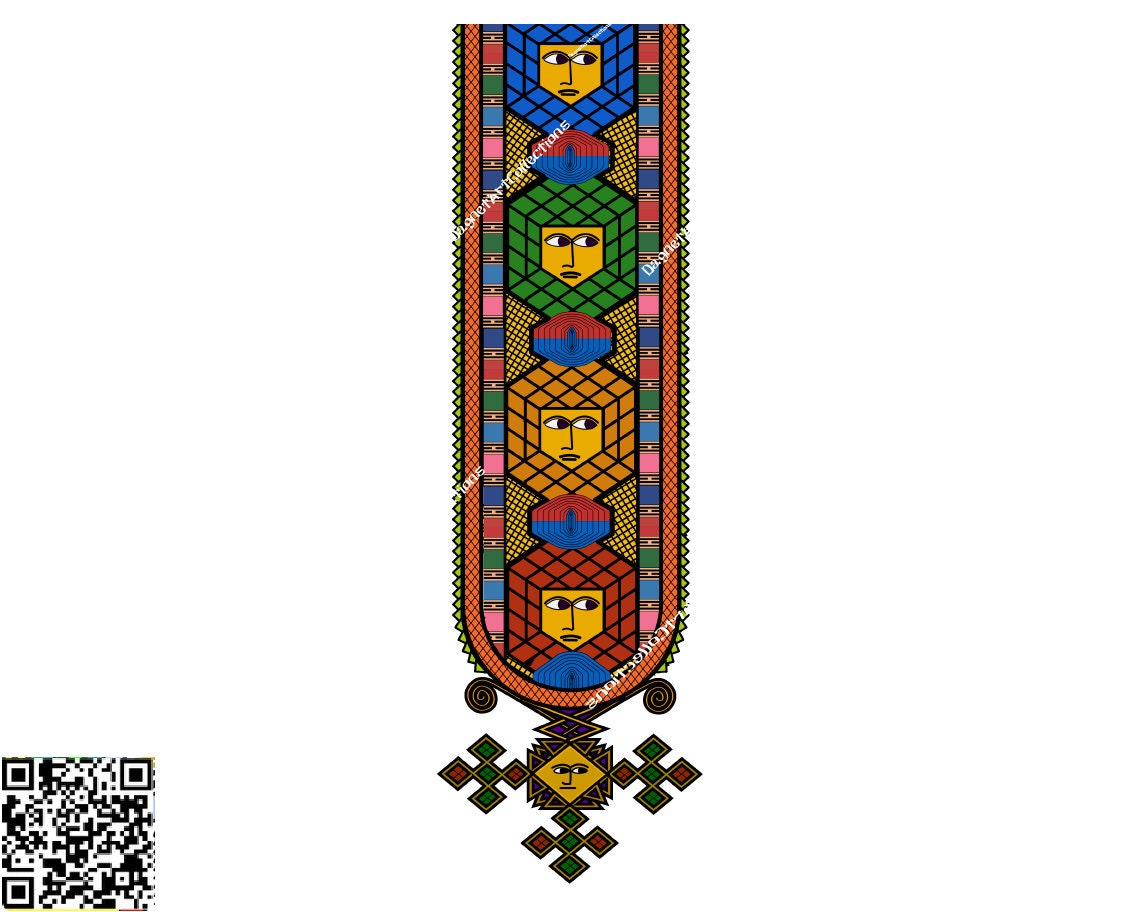 Saba Design With Cross | Digital Download | Ethiopian Traditional Cloth ...