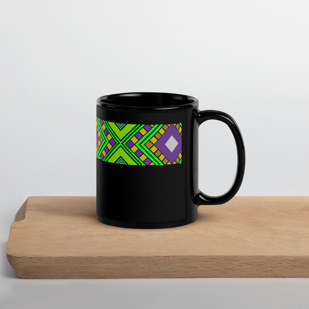 Ethiopian, Eritrean Tilet, African Design Black Glossy Mug - Etsy
